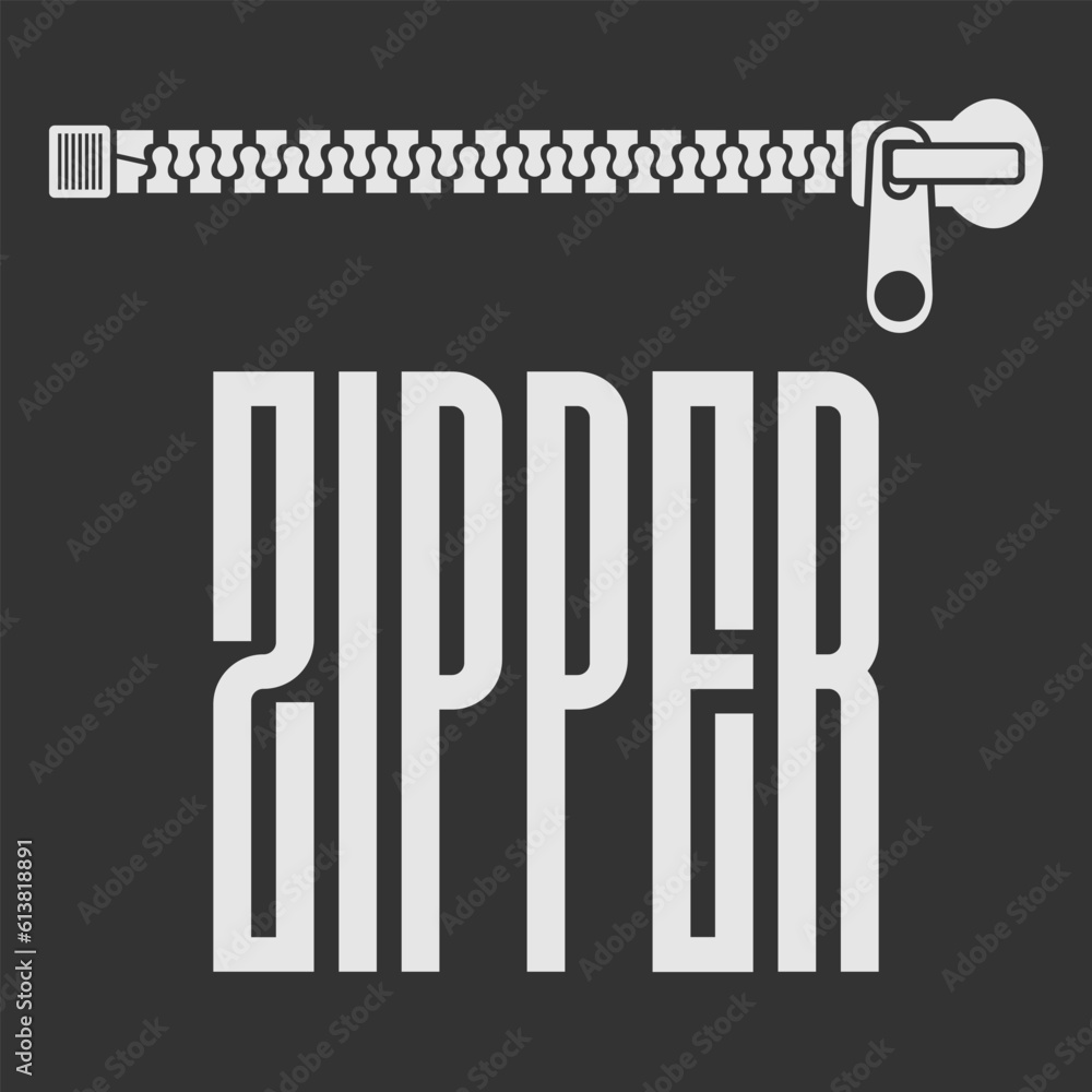 Zipper silhouette isolated. Vector illustration Stock Vector | Adobe Stock