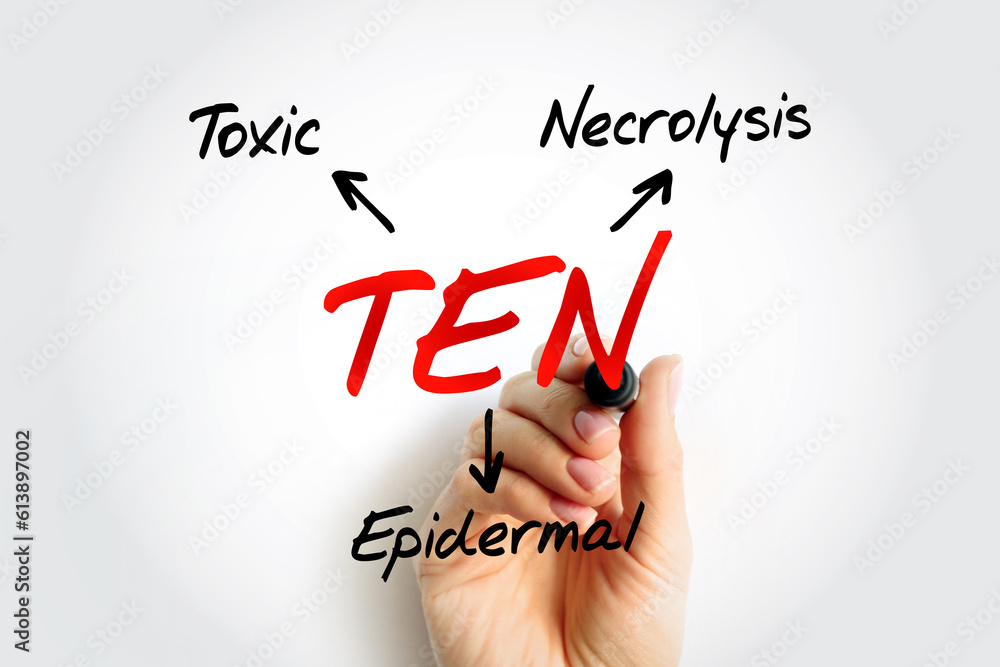 TEN - Toxic Epidermal Necrolysis acronym, medical concept background ...