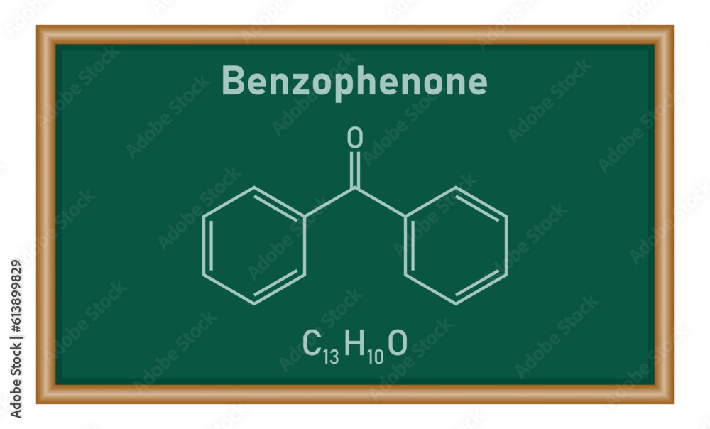 Chemical structure of benzophenone (C13H10O). Chemical resources for ...