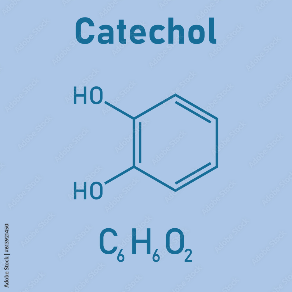 Chemical structure of Catechol (C6H6O2). Chemical resources for ...