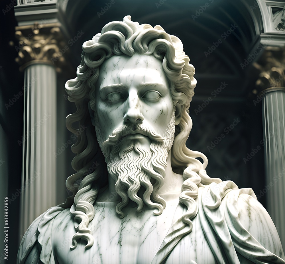 Stockillustrationen Image featuring a chiseled white marble statue bust ...