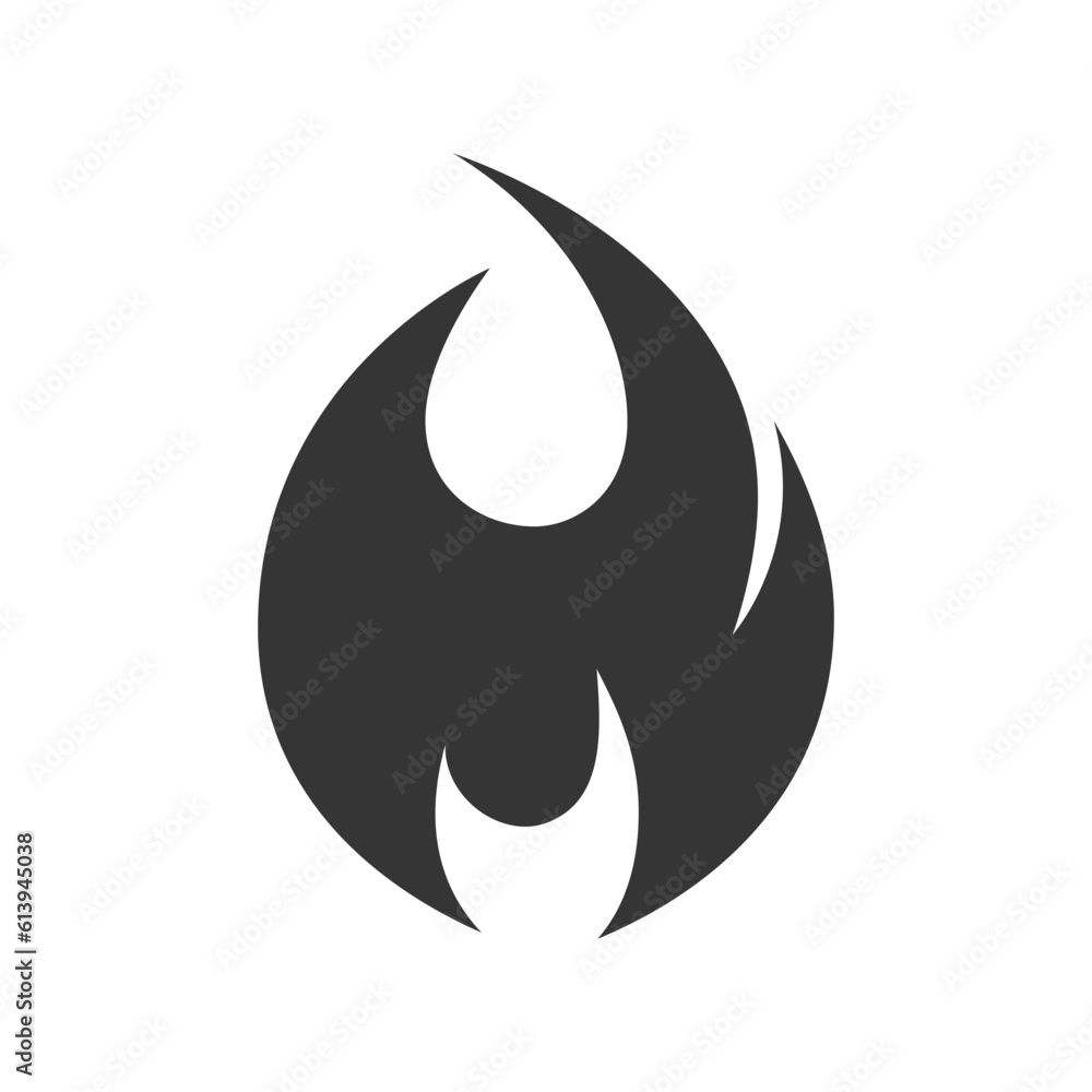 Fire icon, simple black emoji in flat style Stock Vector | Adobe Stock