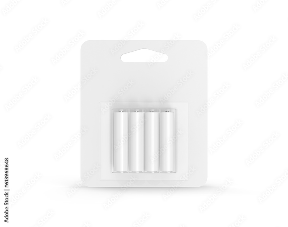 Battery Packaging Box Blank White 3D-Illustration Stock Illustration ...