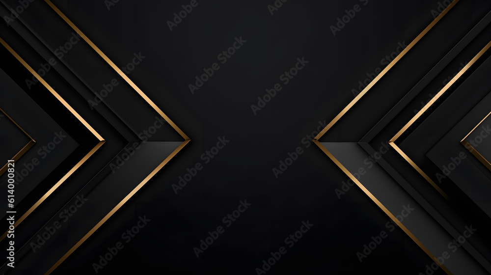 Abstract golden lines on black BG. Luxury universal frame. Premium 3d ...