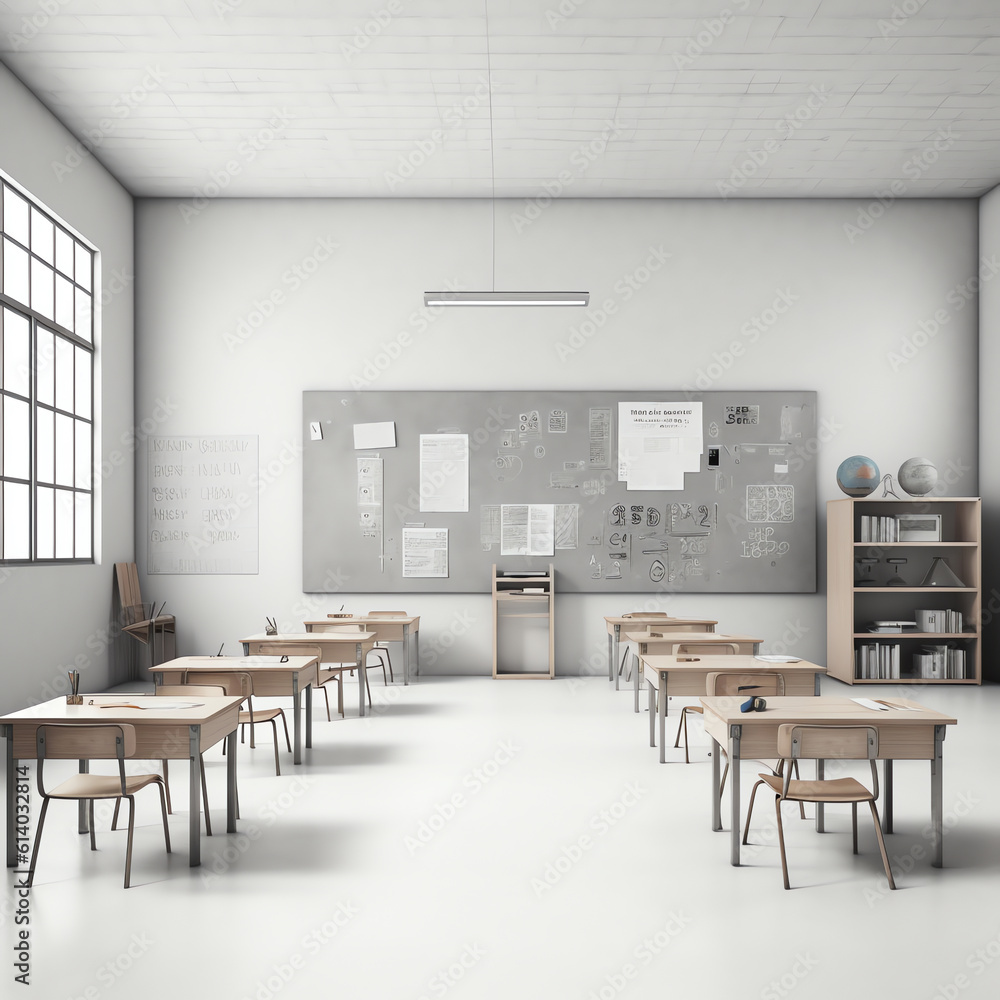 Generative AI Modern flat illustration. Education background. Empty ...