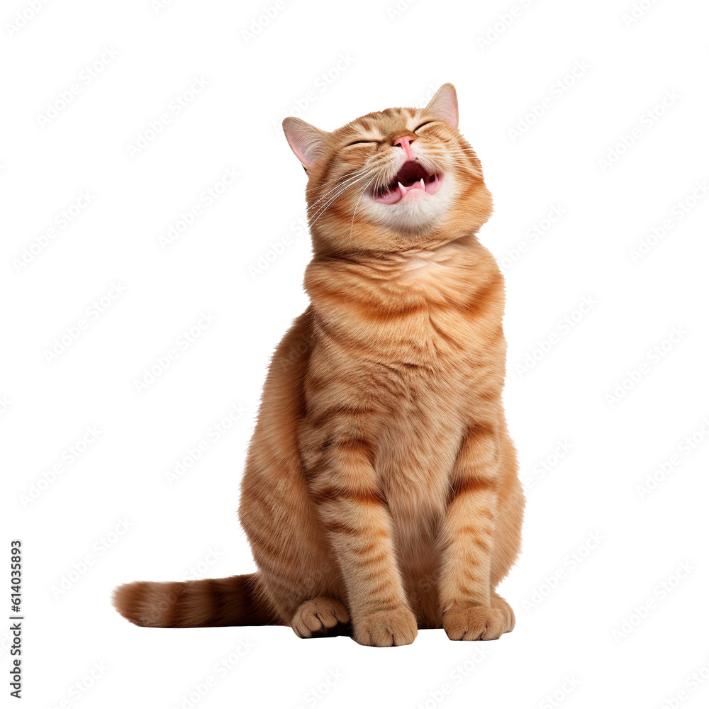 Happy and Cute Cat Laughing Stock Illustration | Adobe Stock
