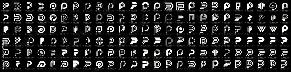 mega collection letters P logo design. modern creative monogram icon ...