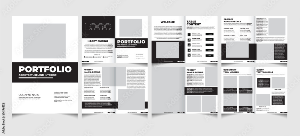 Architecture portfolio template or interior portfolio template design ...