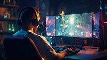 Gamer Playing Computer Games Free Stock Photo - Public Domain Pictures