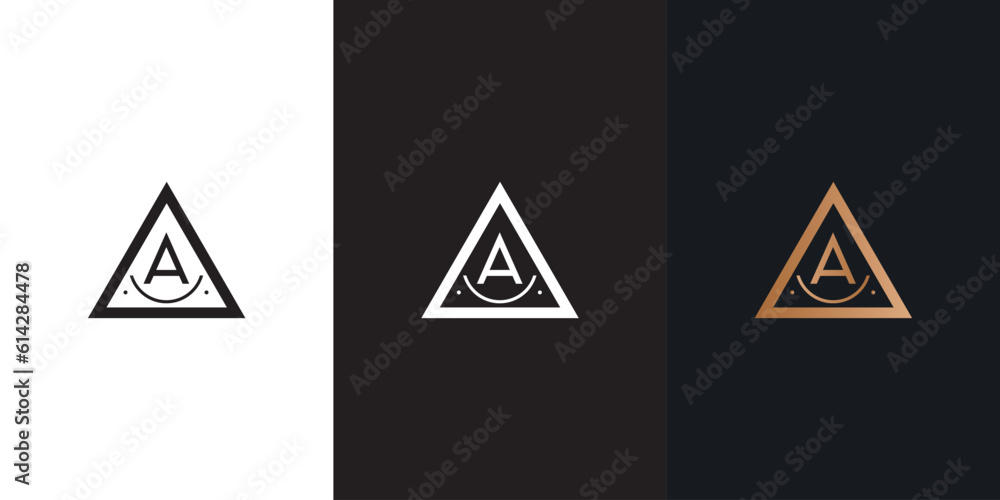Logo with letter A. Black, white, color formats. Stock Vector | Adobe Stock