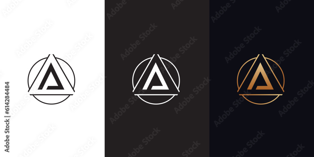 Logo with letter A. Black, white, color formats. Stock Vector | Adobe Stock