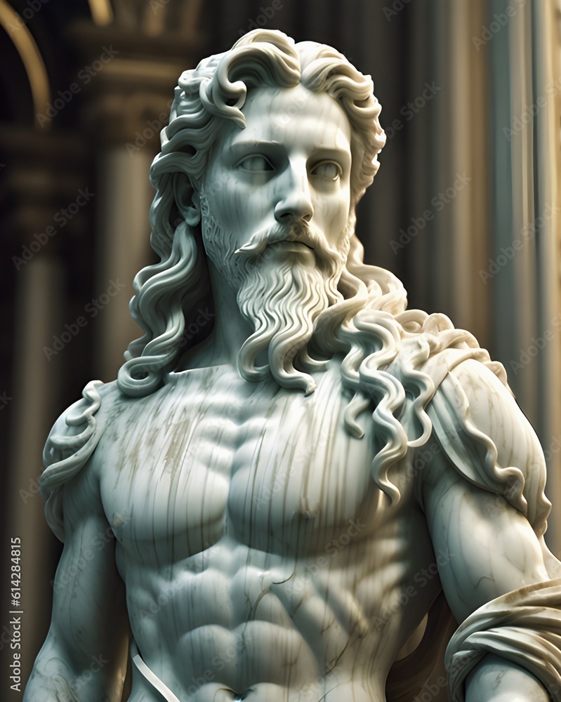 Stock-Illustration „Image featuring a chiseled white marble statue bust ...