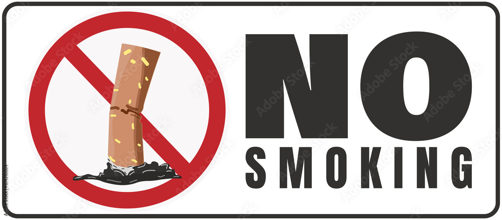 Printable sticker label design of no smoking area with tobacco ...