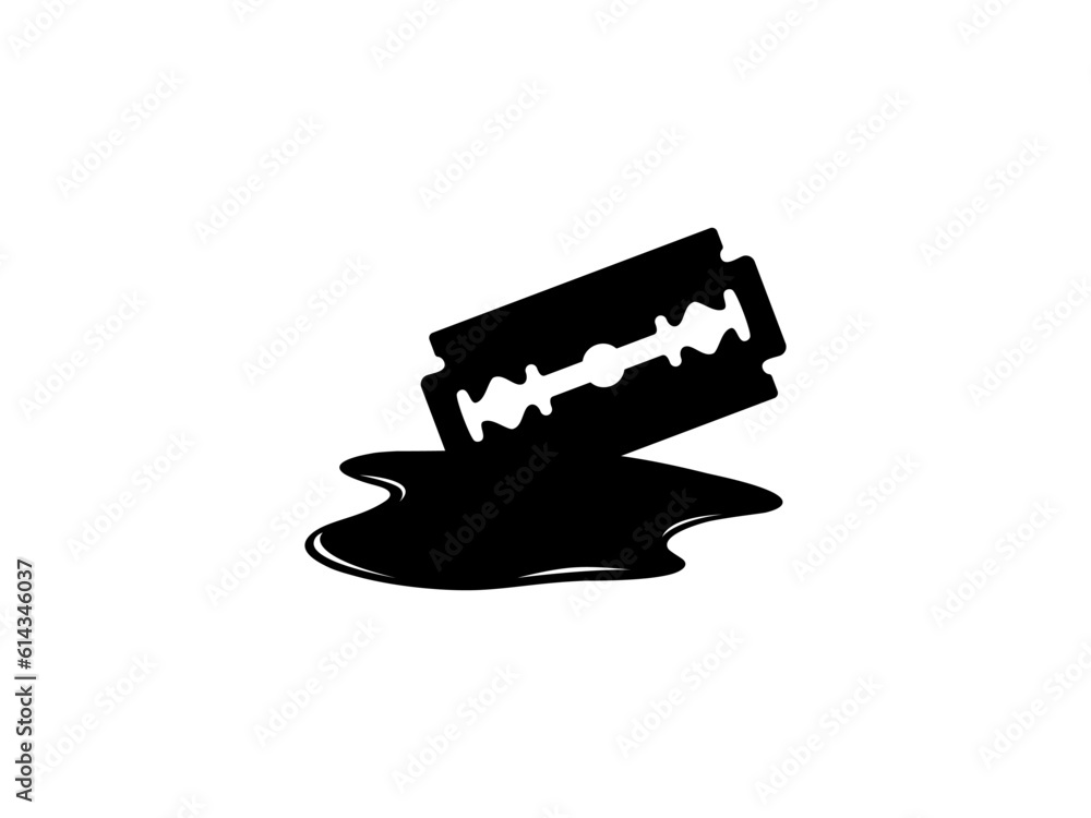 Bloody Razor Blade Silhouette, Visual Illustration for Genre Horror ...