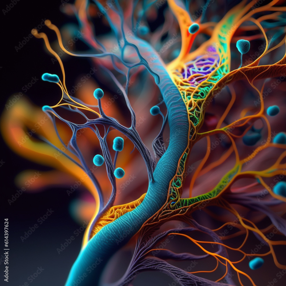 visualization of neural connections in the brain, unveiling a complex ...