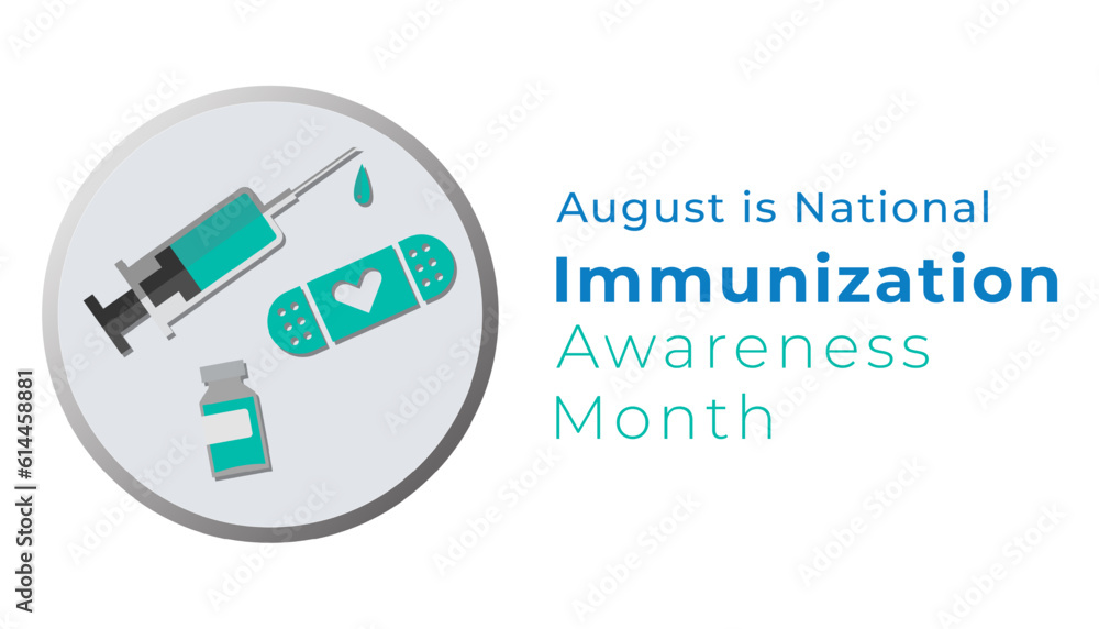 Vector de Stock Immunization awareness month is observed every year in August, Immunization ...