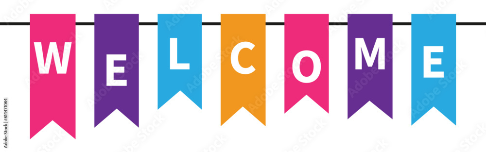 welcome flag vector design Stock Vector | Adobe Stock