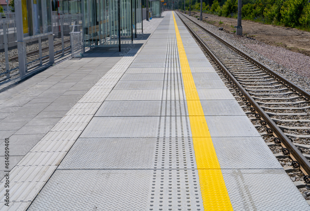 Tactile Paving on Modern Tiles Pathway for Blind Handicap, Safety ...