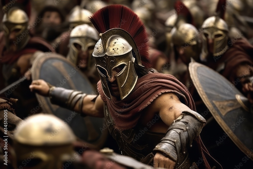 Battle rages on, the Spartans face wave after wave of Persian soldiers ...