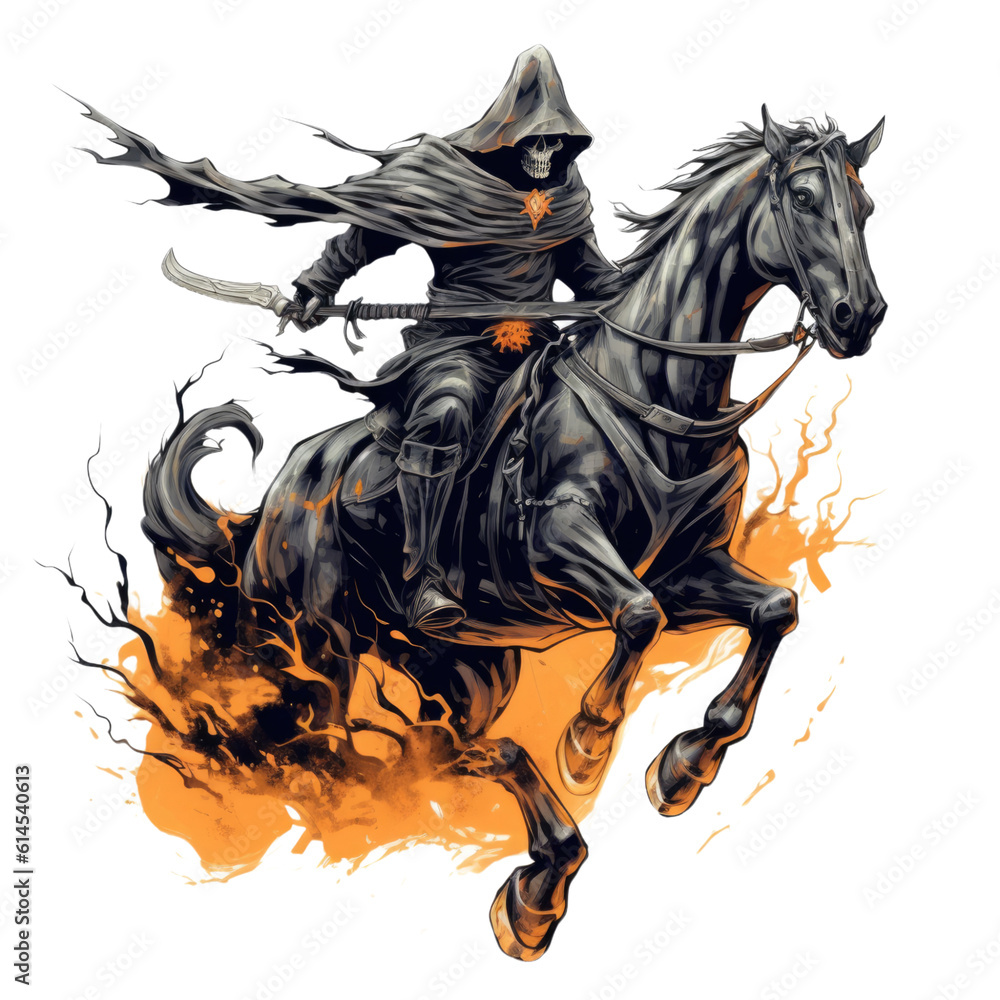 headless horseman isolated on a transparent background, generative ai ...