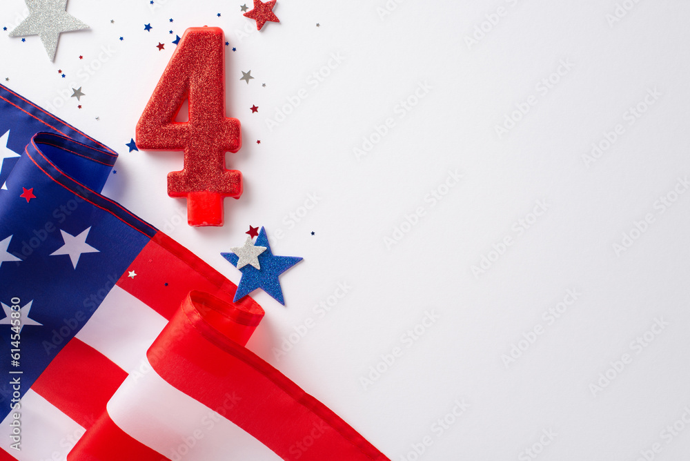 Photo Stock The fourth of july celebration concept. Above view photo of ...