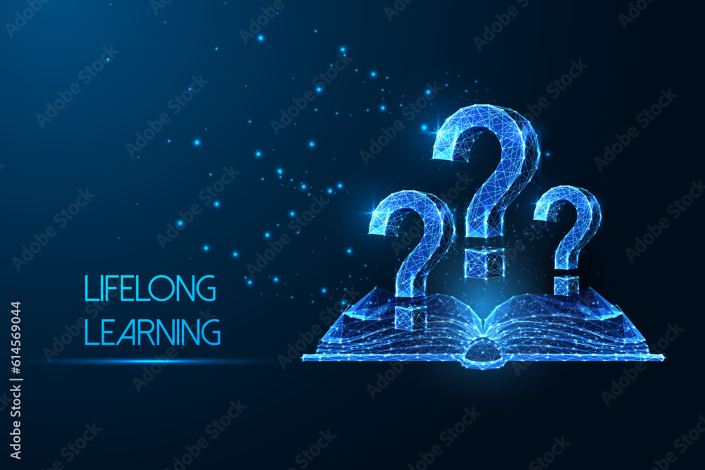 Lifelong learning, self education, knowledge acquisition concept with ...