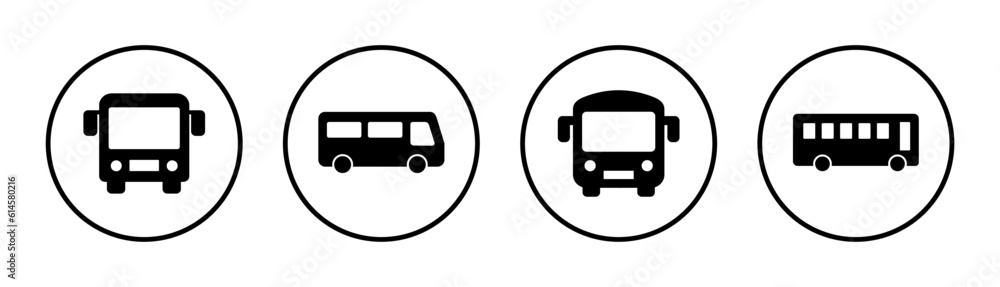 Bus icon set illustration. bus sign and symbol. transport symbol Stock ...