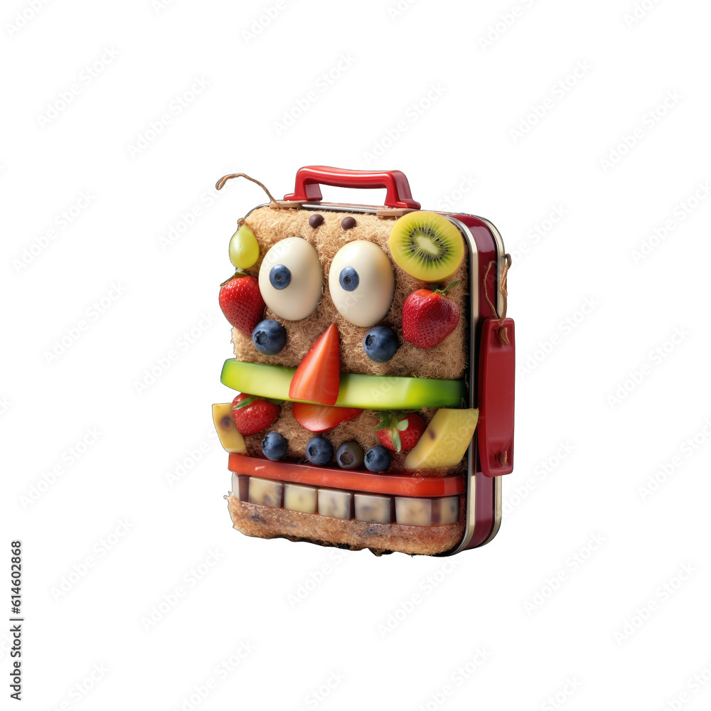 Lunchbox Larry is a lunchbox character with a smiling face, filled with ...