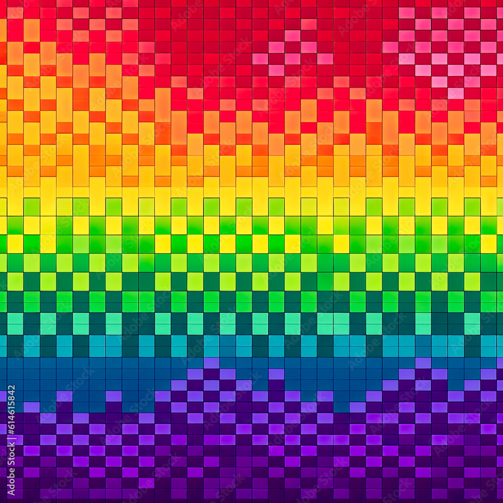 rainbow pixel art for banner and background, Generative AI Stock ...