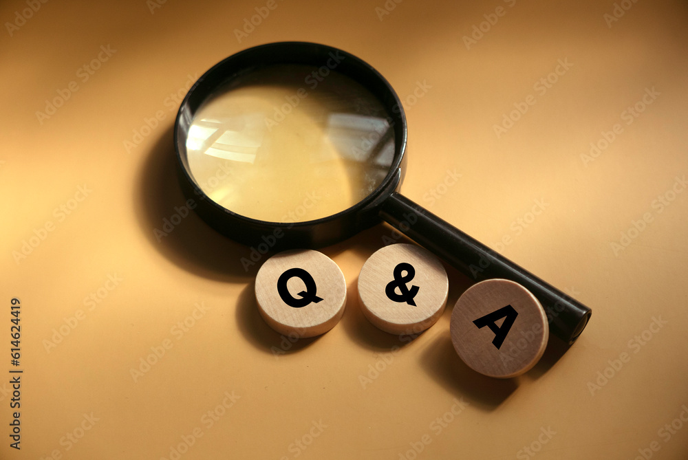 Questions and answer concept. Alphabet Q and A with magnifying glass ...
