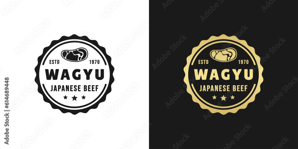 Vector de Stock Wagyu beef label or Wagyu beef logo vector isolated in ...