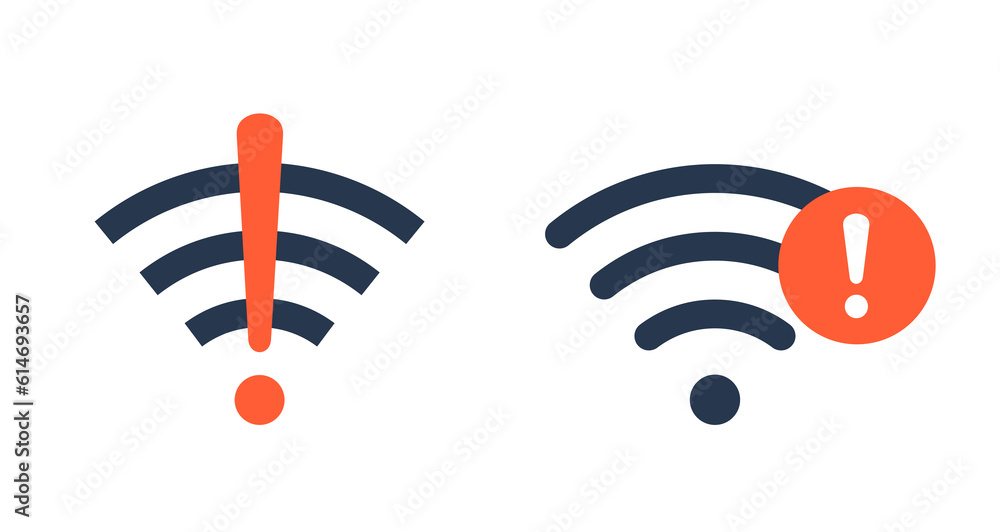 Wifi bad connection problem icon. Lost network wifi error internet ...