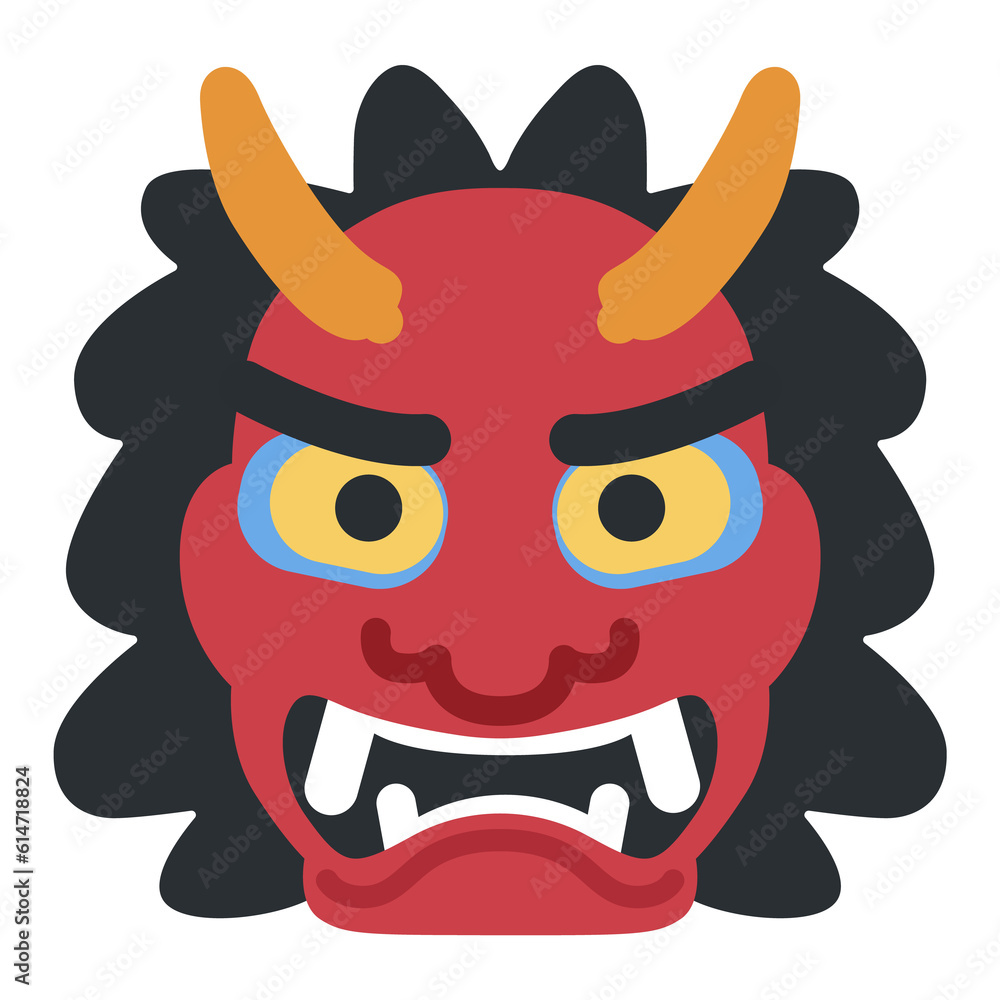 Top quality emoticon. Red devil emoticon face emoji. Namahage emoticon ...