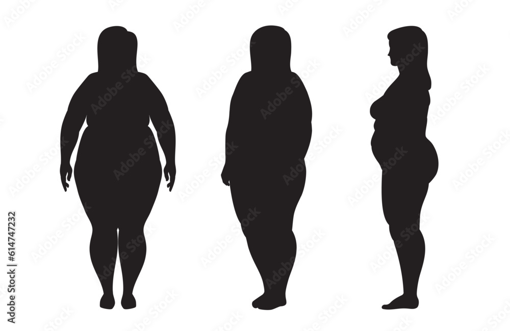 Plus size overweight woman . Full-length standing portrait in underwear ...