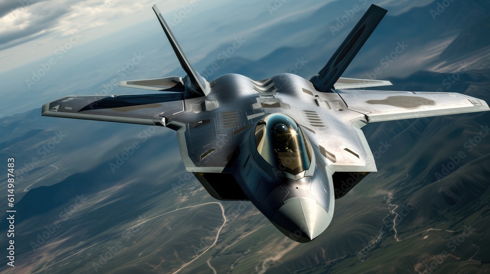 fighter jet on a military mission with weapons and rockets, bombs ...