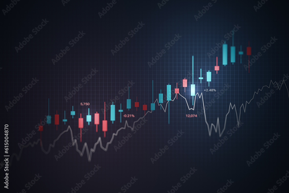 Growth investment stock market chart business finance graph on ...