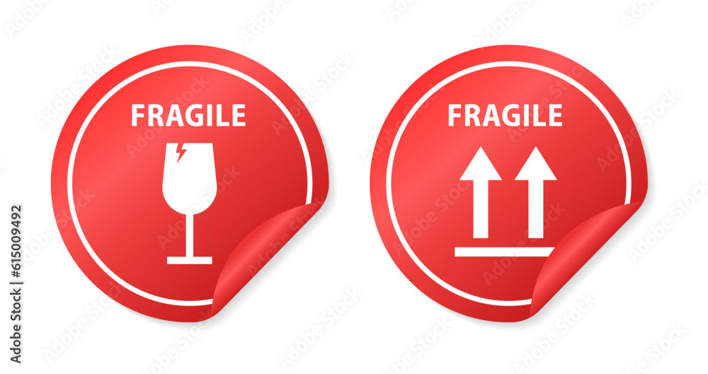 Vetor FRAGILE icon using white glass images. Background of the Fragile ...