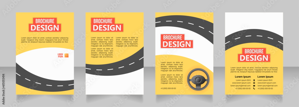 Special training for drivers blank brochure design. Template set with ...