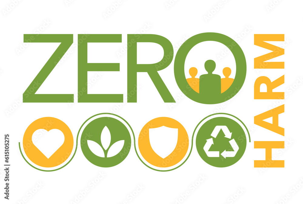 Zero Harm - strategy of workplace health, safety Stock Vector | Adobe Stock