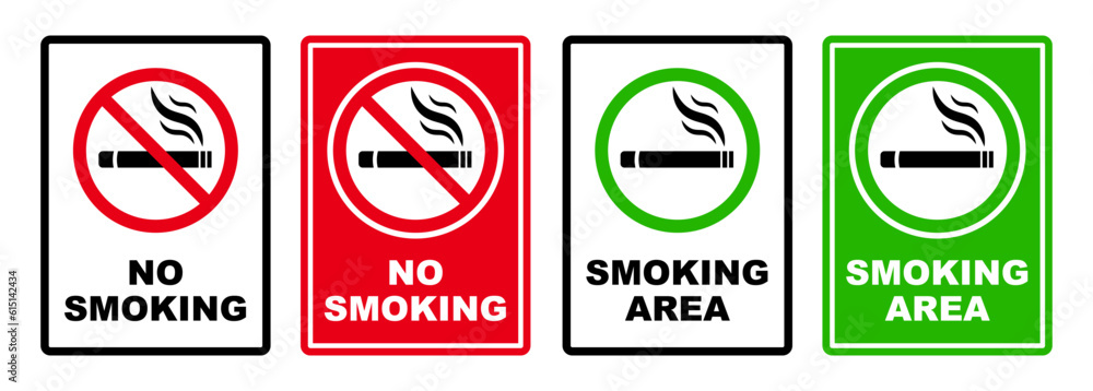 no smoking area and smoking sign area printable red stop symbol set ban ...
