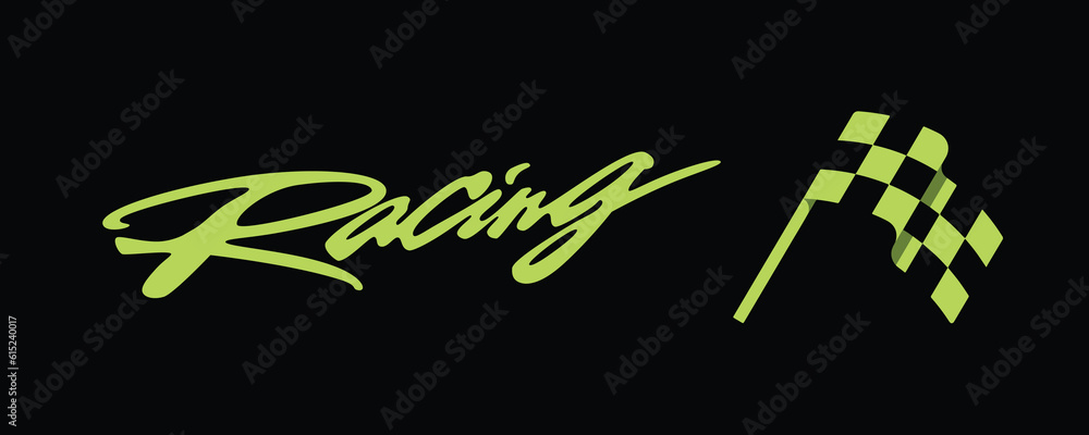 Vector de Stock Racing lettering vector graphic flag eps svg png ...
