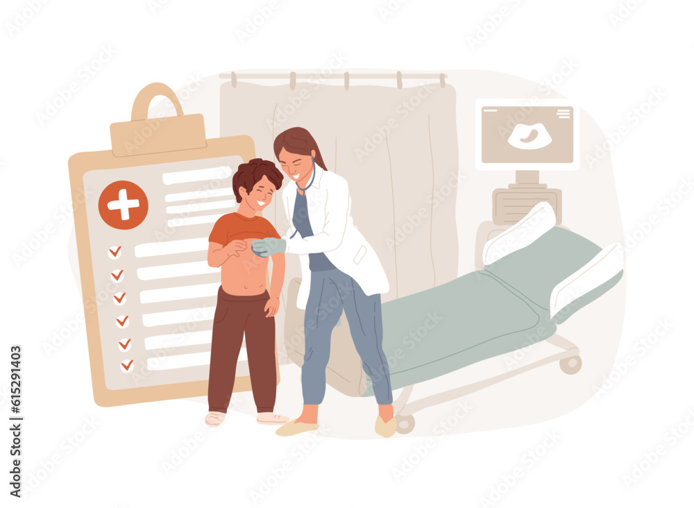Head to toe physical examination isolated concept vector illustration ...