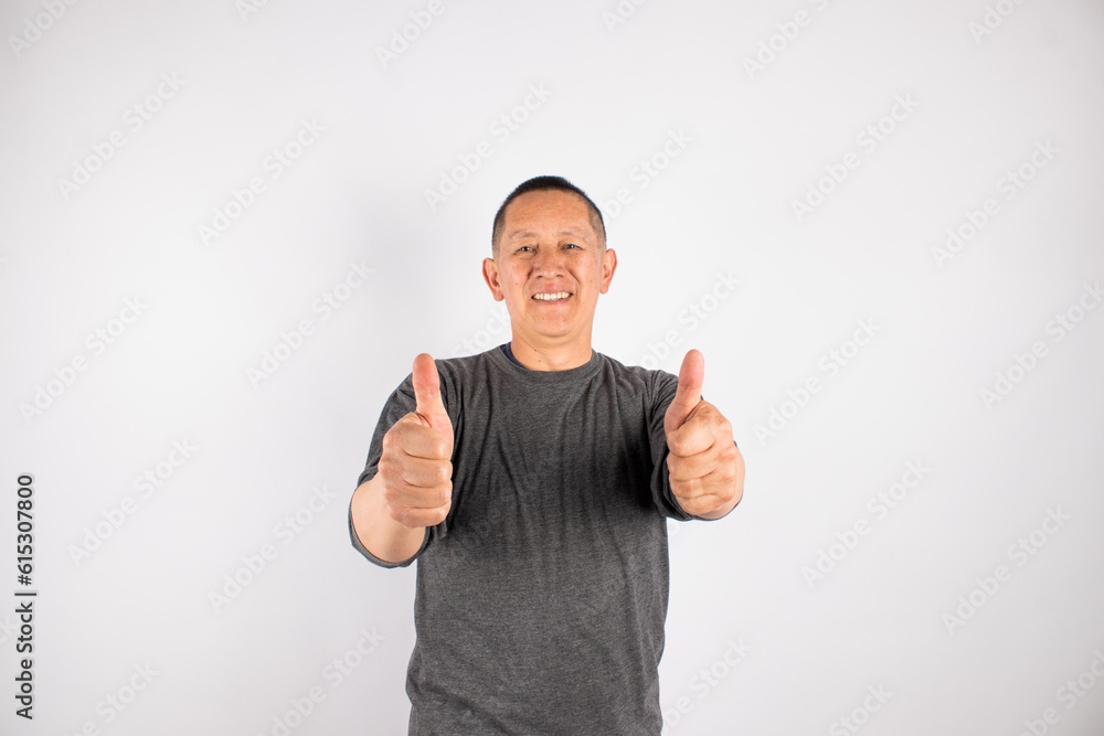 Photographs of adult male making gestures of approval. Concept of ...