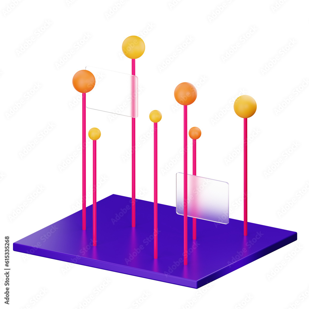 Ilustração Charty - 3D Statistics, Charts, Diagram, Data Collection ...