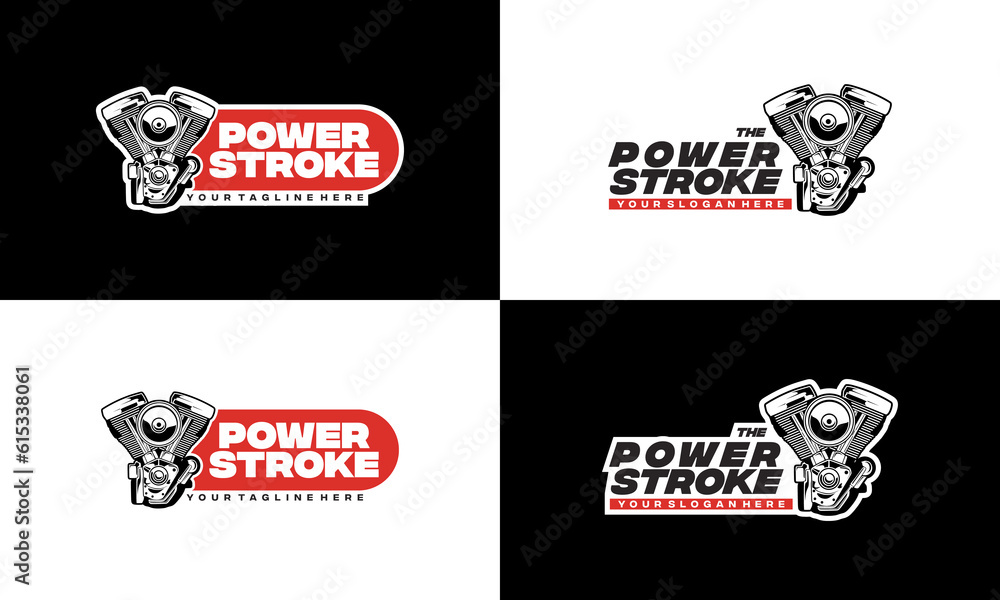 Power stroke diesel engine garage ready made logo template, Diesel ...