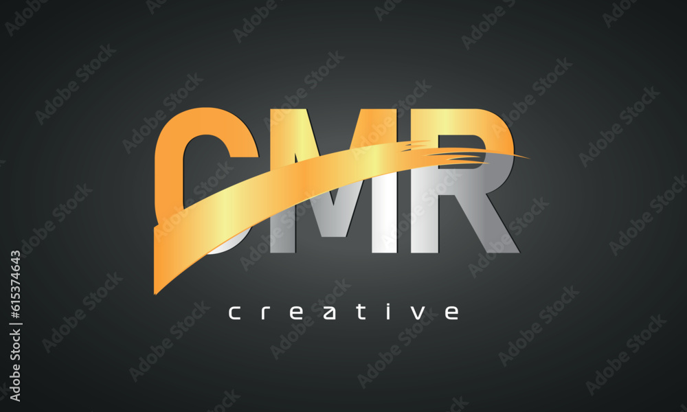 CMR Letters Logo Design with Creative Intersected and Cutted Stock ...