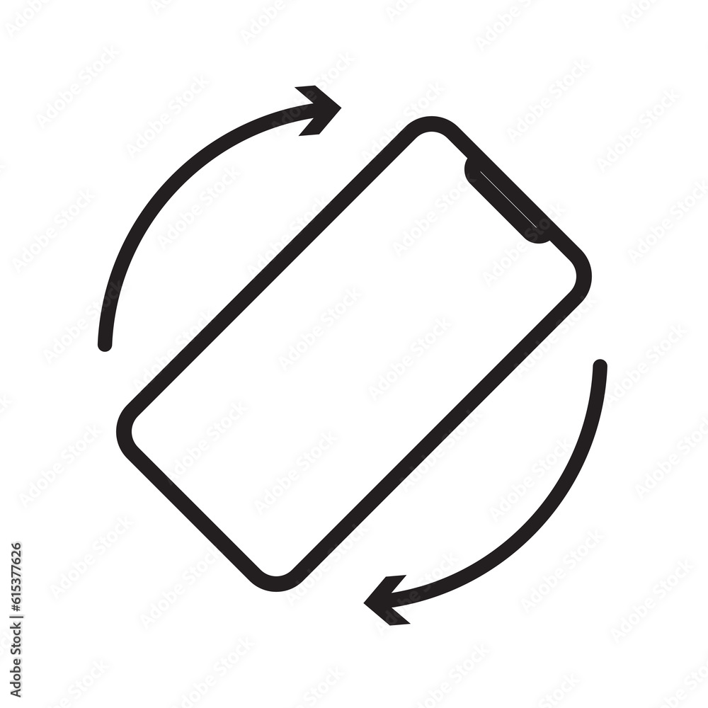Rotate phone icon, Rotating mobile phone . Turn your device. Device rotation symbol. Vector ...