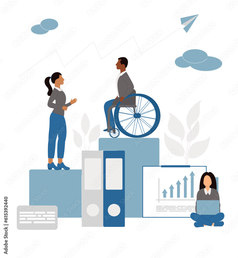 Inclusive office. Social diversity in the work team. Man office worker ...