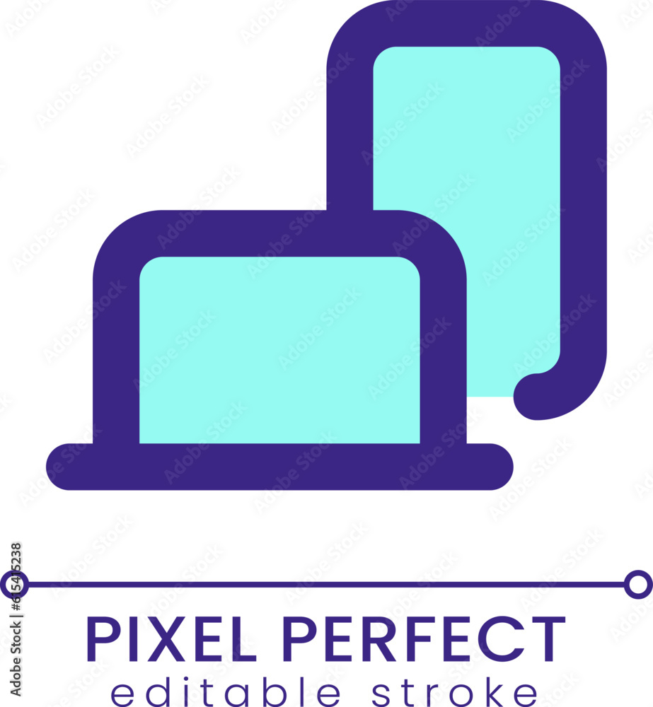 Devices pixel perfect RGB color ui icon. Connected gadgets. Active ...