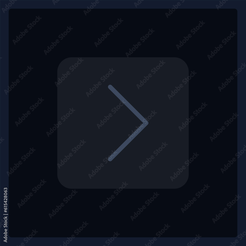 Disabled right arrow button UI element template. Editable isolated vector dashboard component ...